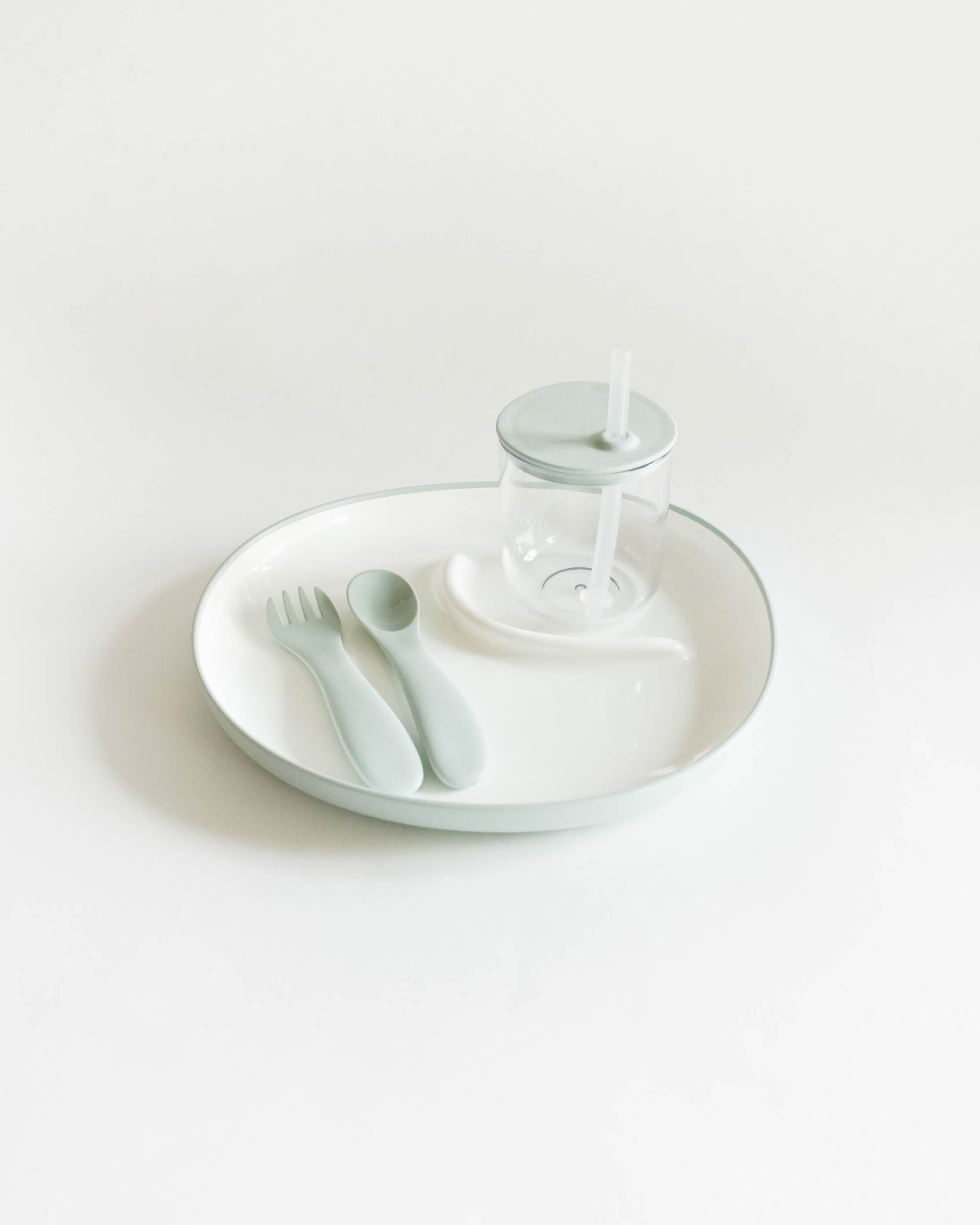 KINTO BONBO Utensils for Kids 4pcs set - Plate, Straw Cup, Spoon, and ...